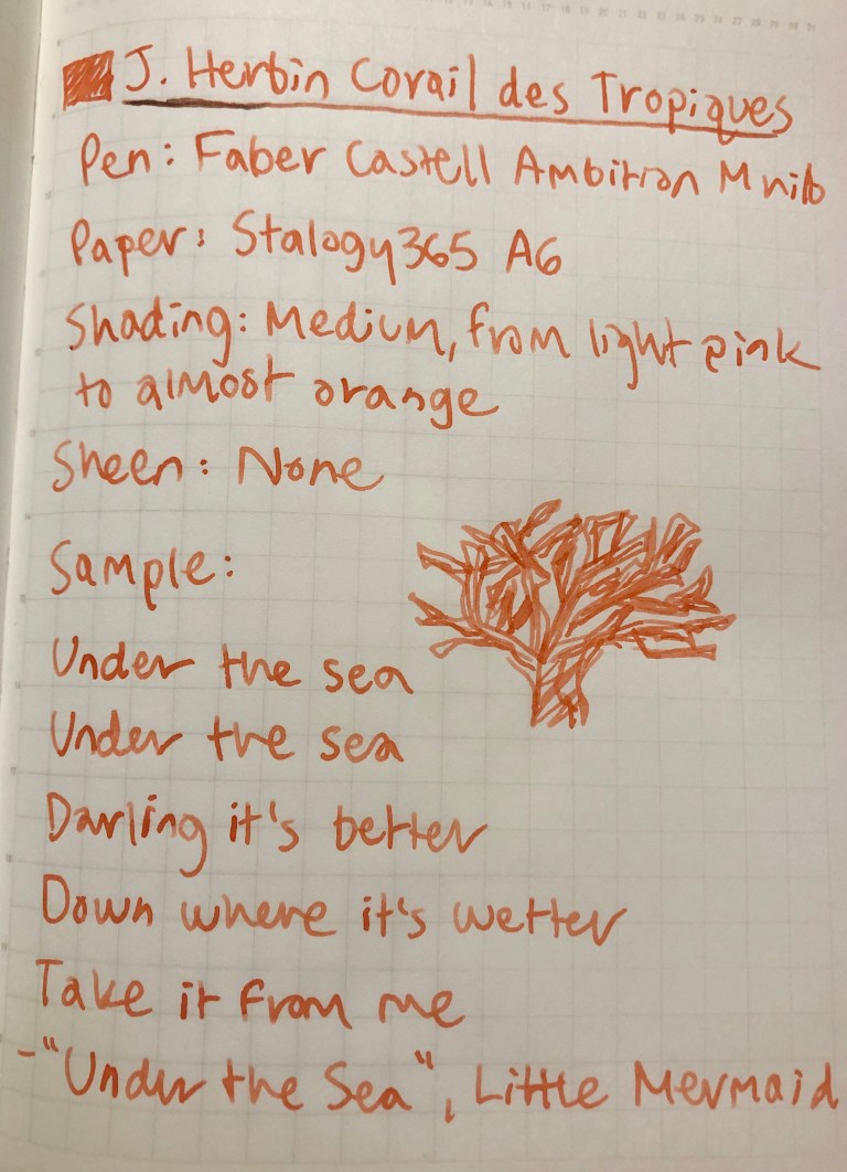 Ink Review: J. Herbin Corail des Tropiques – Notebook Joy